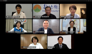 中台灣治理平台縣市首長視訊會商討美關稅衝擊。（縣府提供）